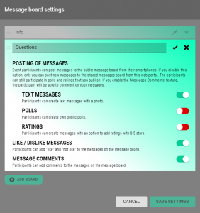 Multiple Message Boards | Myia.Events